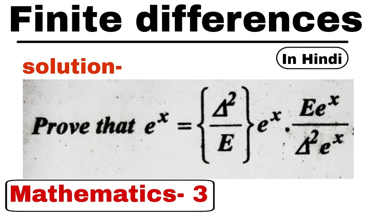 Finite difference // Mathematics- 3// Solved question// In Hindi ...