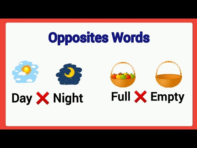 Opposite Words For Class 1