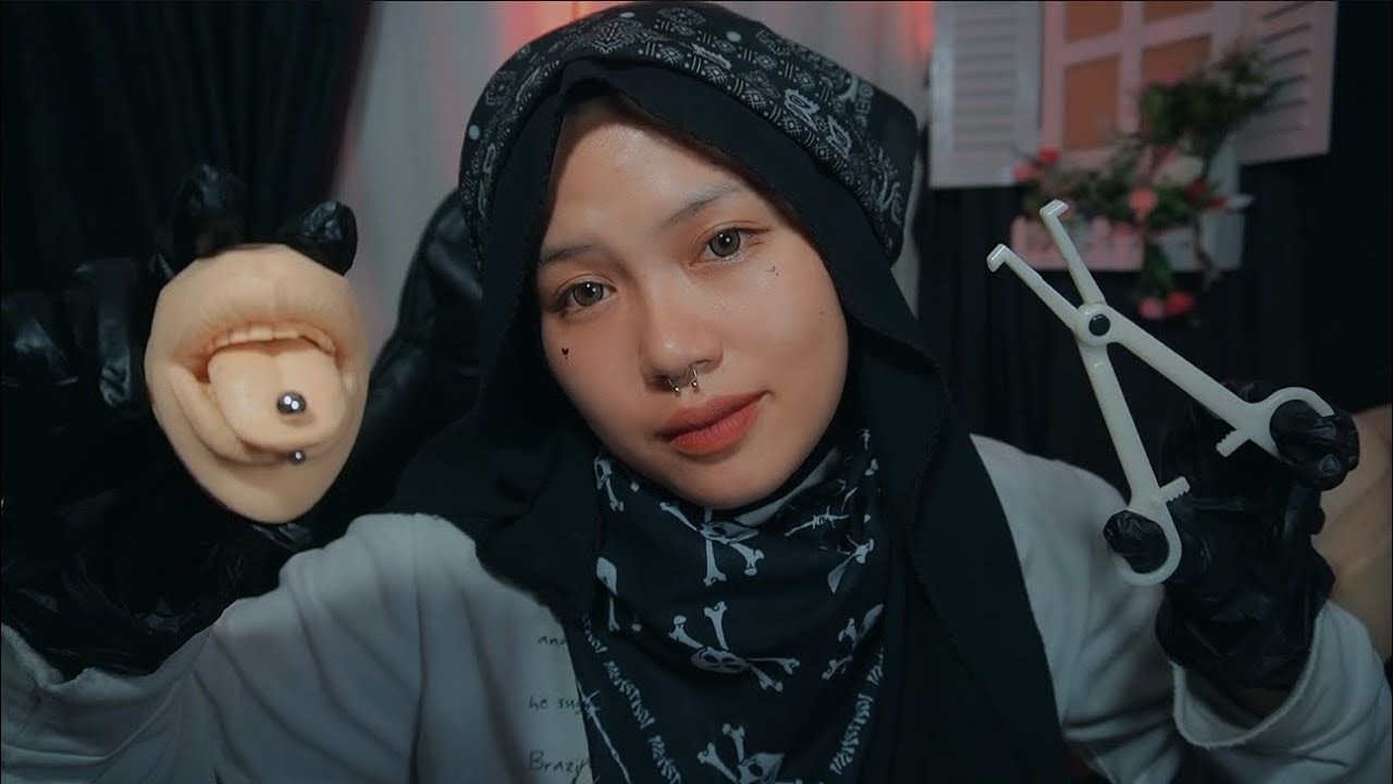 [ ASMR ] Piercing Roleplay ( ear & tongue piercing, ear cleaning ...