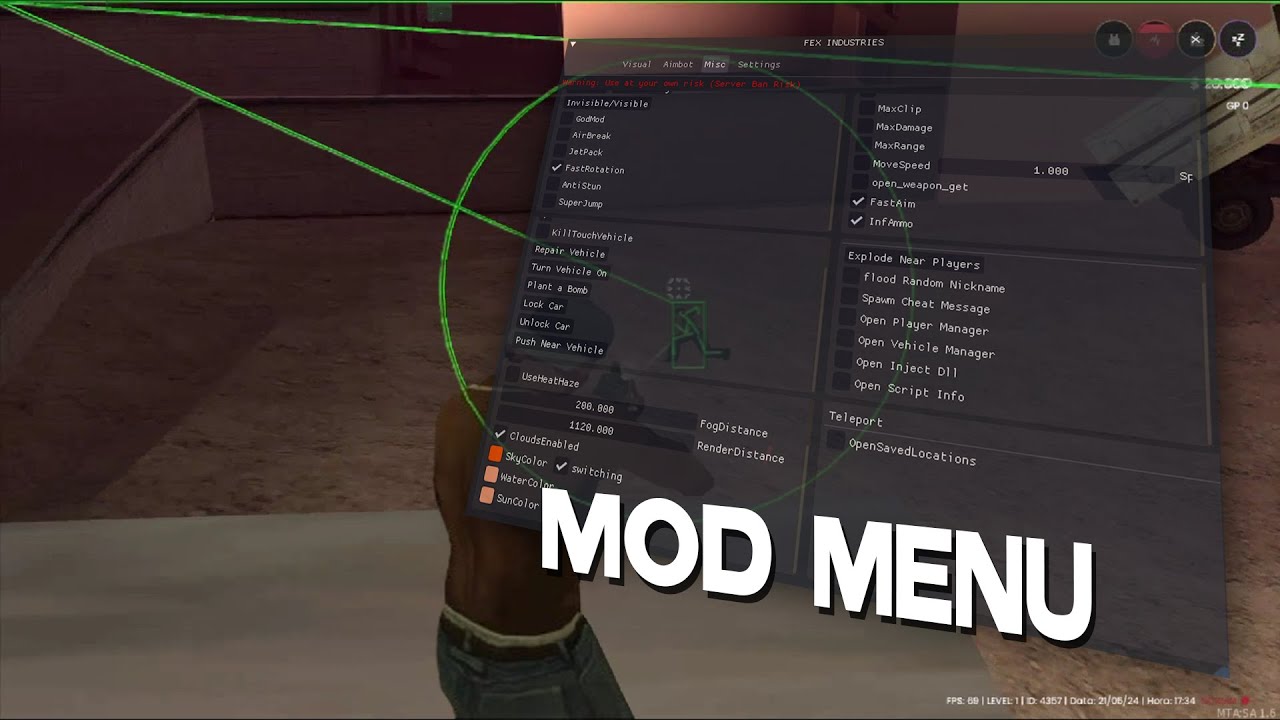 NOVO CHEAT PARA MTA 1.6 - PUXANDO ARMA - AIMBOT/ESP - (FEX) - YouTube