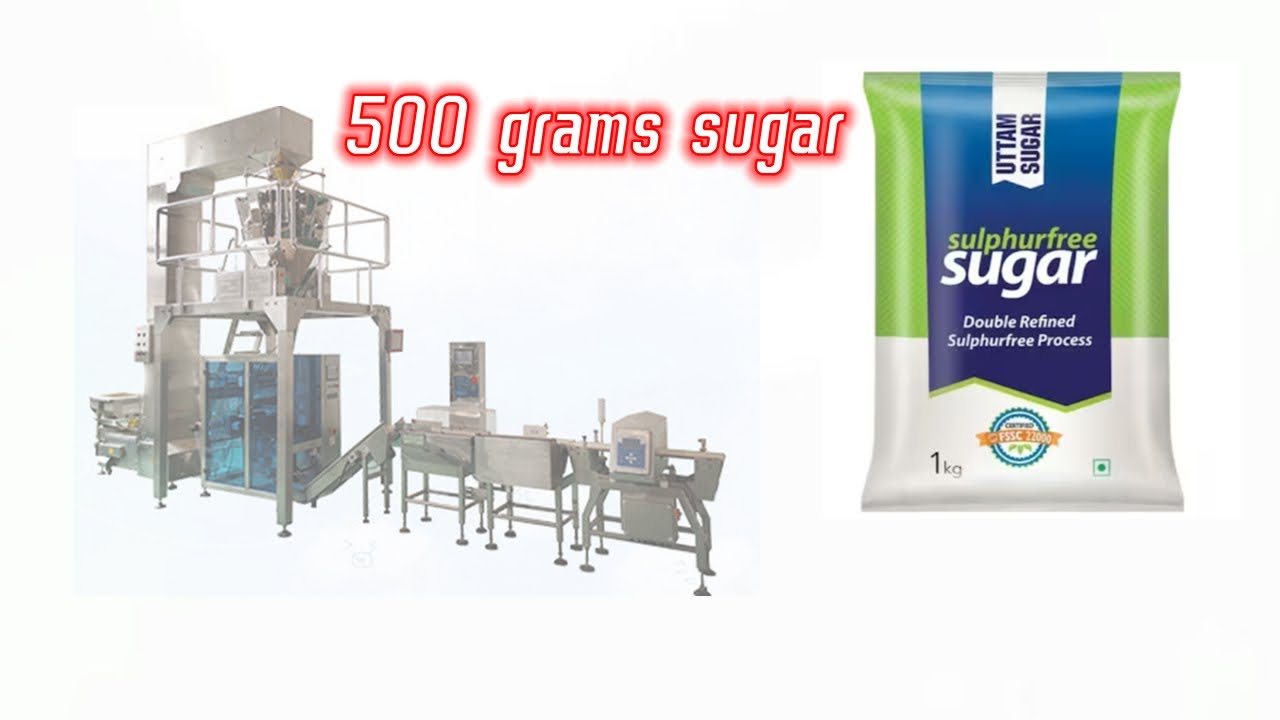 500 g sugar bagging machine by 50 bags/minute - YouTube