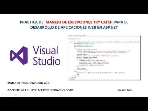Manejo de Excepciones Try Catch con el leguaje VB en ASP NET 2017 ...