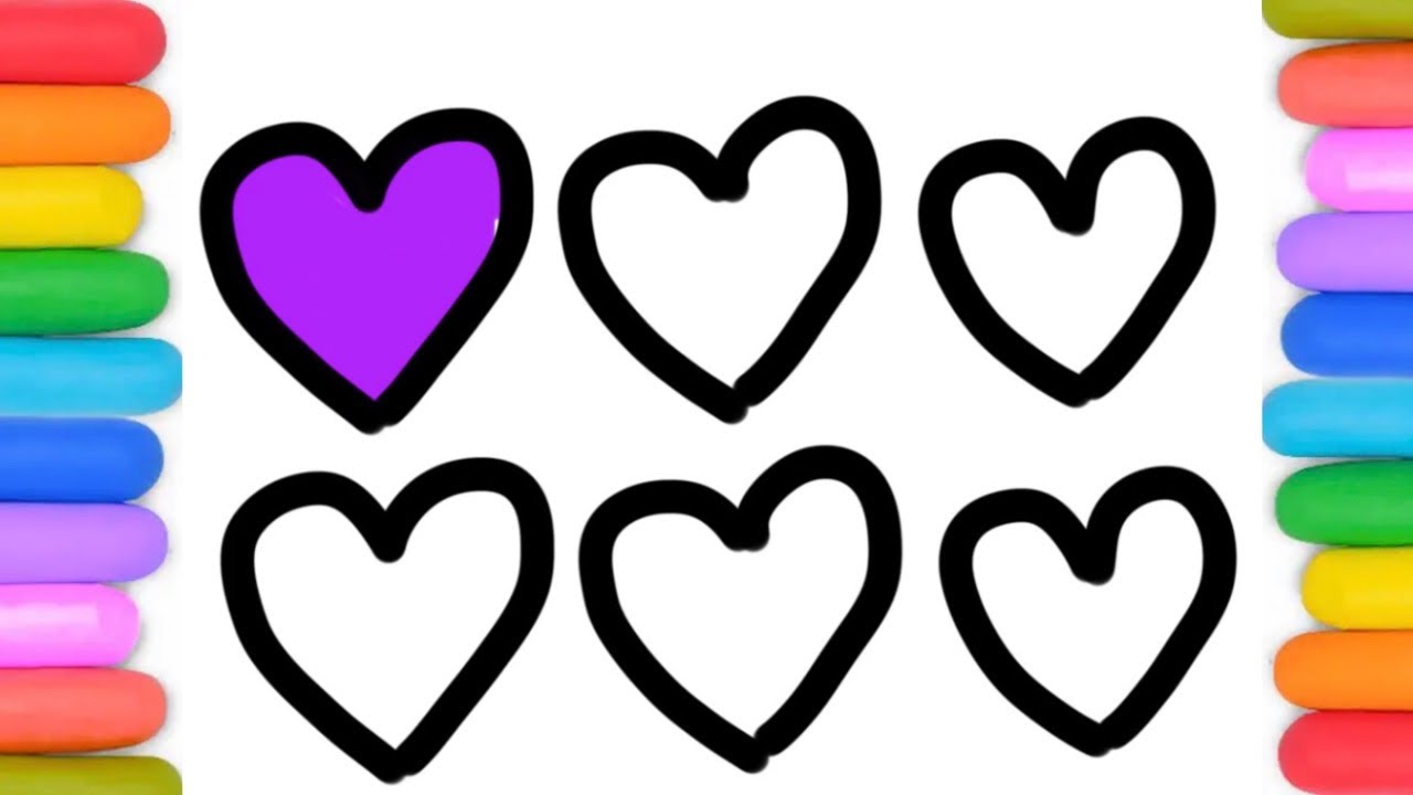 How to Draw a heart ♥️|| Draw heart 💜 For kids and toddlers || #heart ...