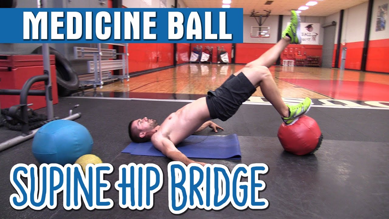 How to do Med Ball Supine Hip Bridge (hip extension) - YouTube