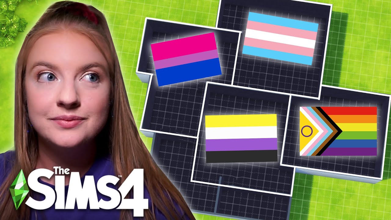 Every room is a different PRIDE FLAG! | Sims 4 Build Challenge - YouTube