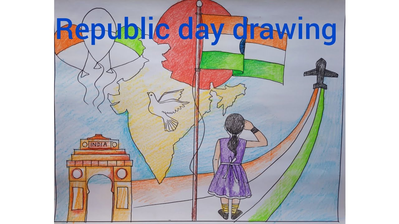 Republic day drawing || How to make a Republic day art || Happy ...