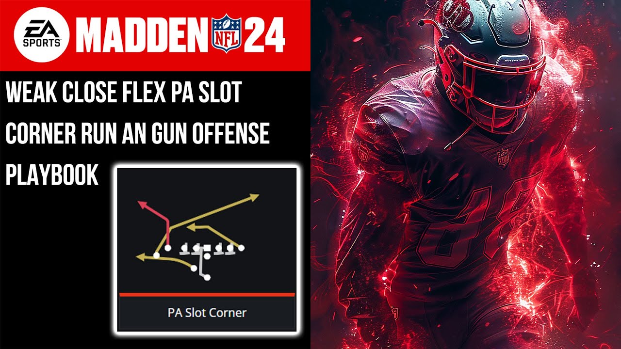 MADDEN 24 WEAK CLOSE FLEX PA SLOT CORNER RUN AN GUN OFFENSE PLAYBOOK ...