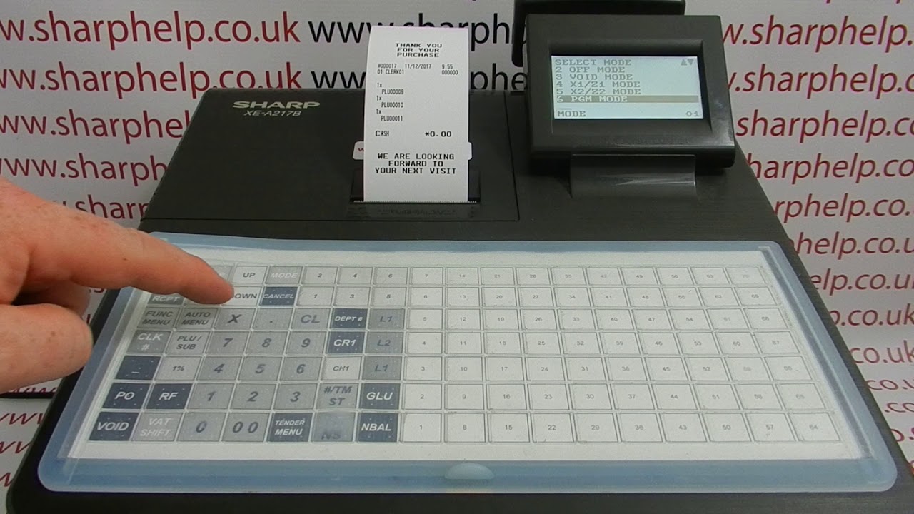 How To Program Sharp XE-A217 / XEA217 / XE-A217B Cash Register From SD ...