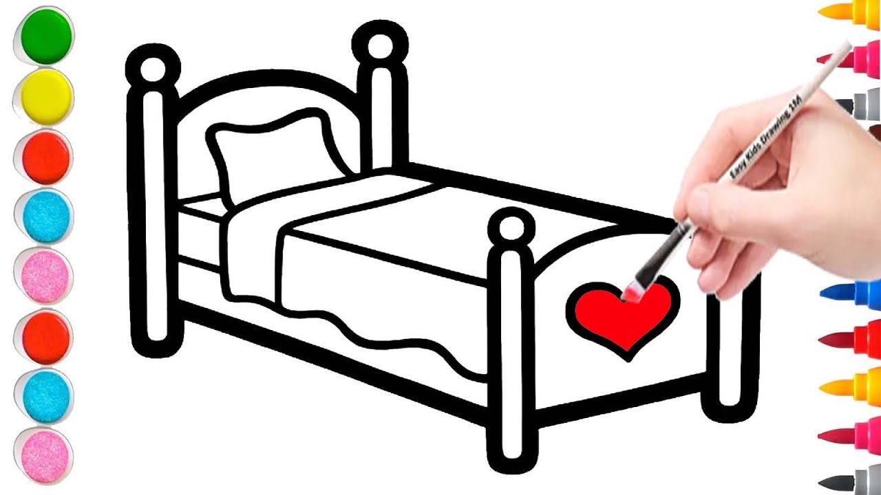 Bedtime Picture Drawing | Painting and Coloring | Beautiful and Easy ...
