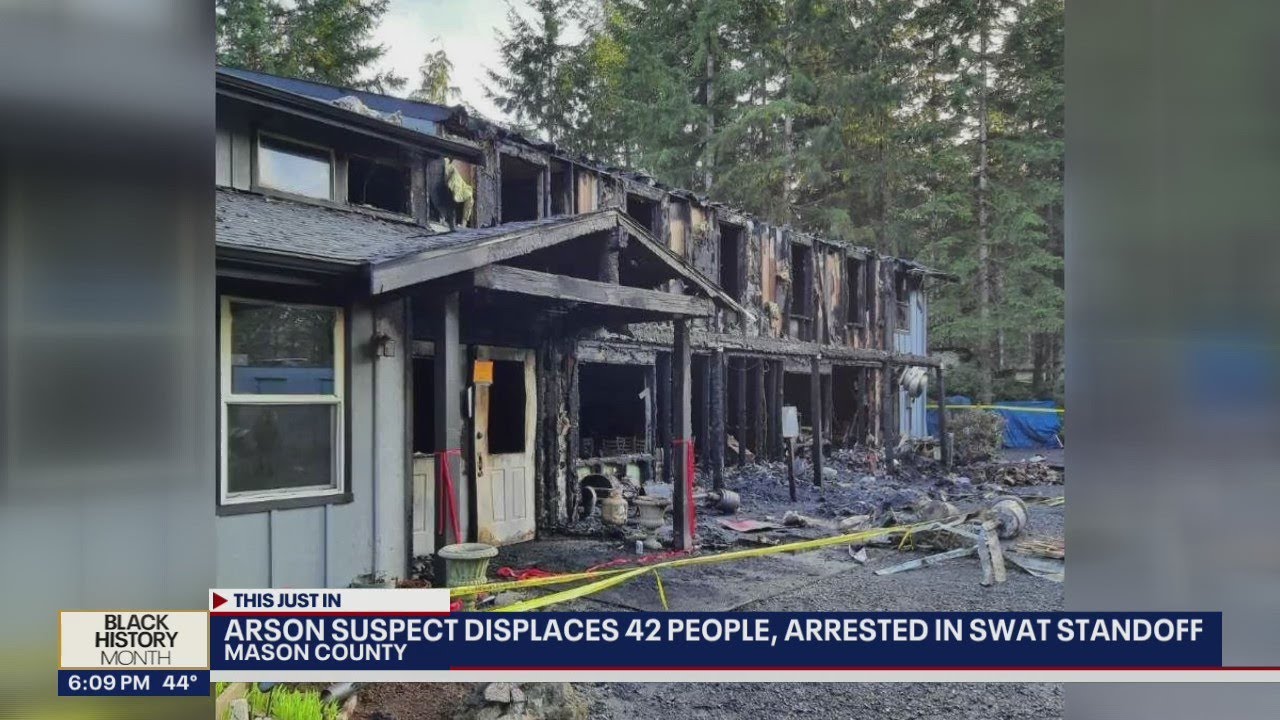 Arson suspect displaces 42 people in Shelton | FOX 13 Seattle - YouTube