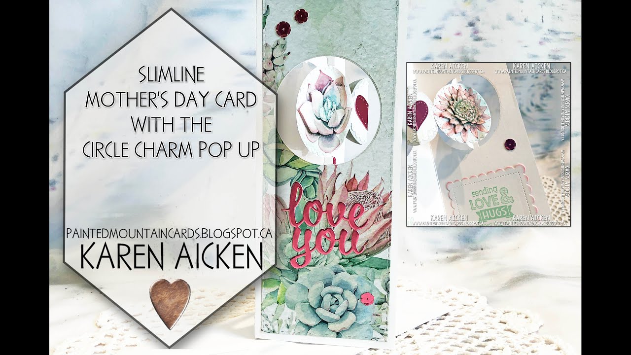 Slimline Circle Charm Pop Up Mother's Day Card - YouTube