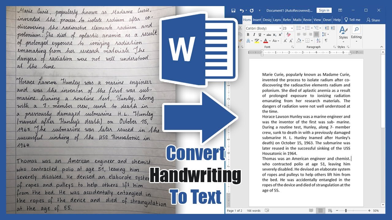 How to Convert Handwriting to Text in Microsoft Word Any Language Hindi ...