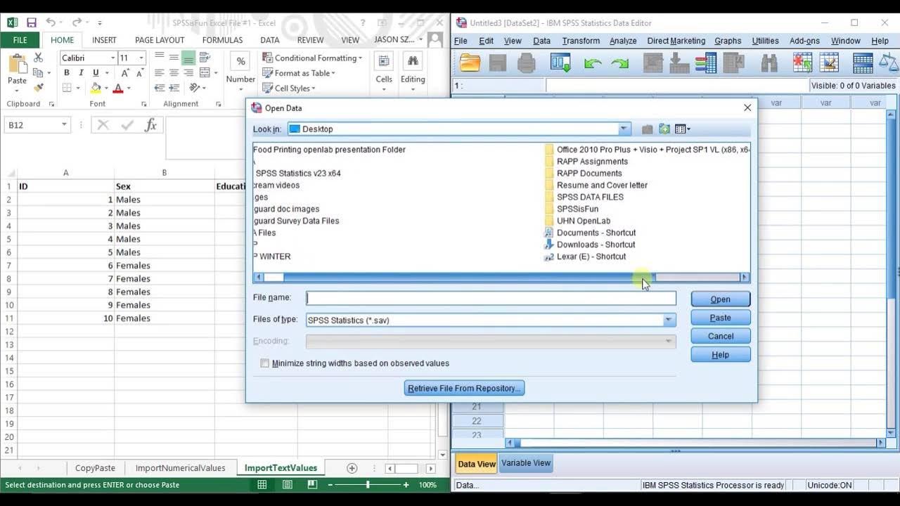 SPSSisFun: Importing data from Excel into SPSS - YouTube