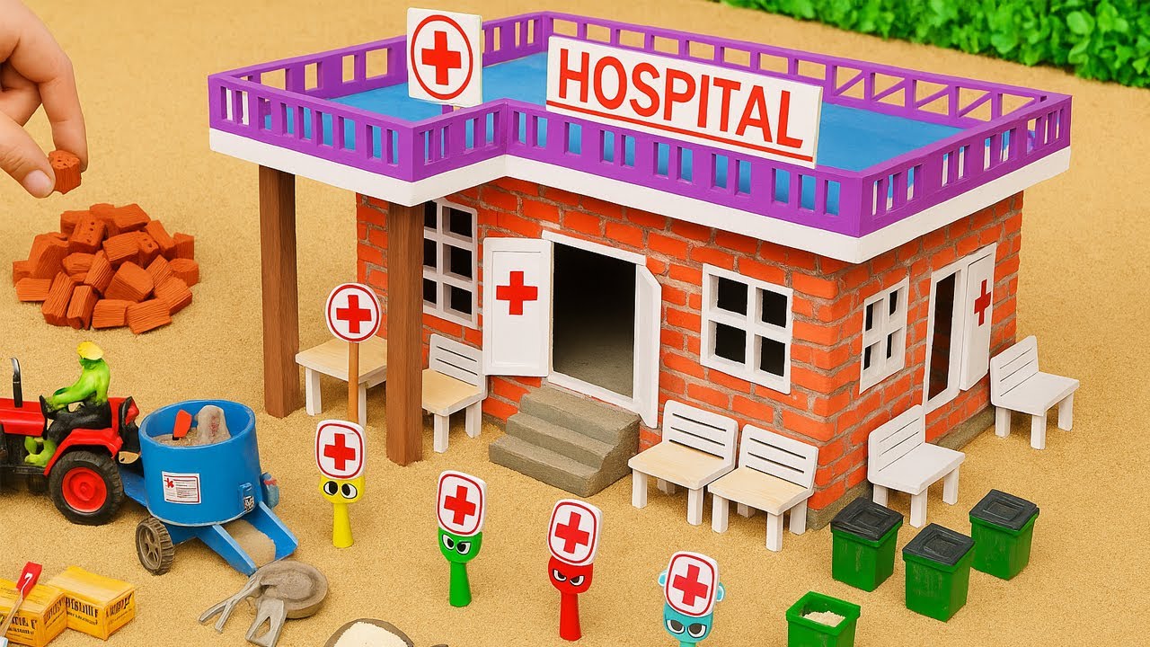Hospital overload - diy tractor making mini Hospital with bricks ...