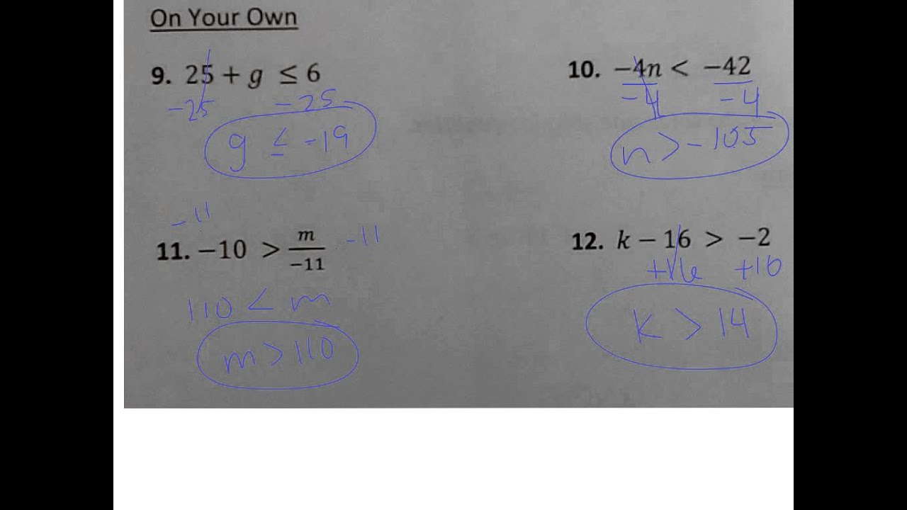 Algebra 1 lesson 3.2. & 3.3 - YouTube