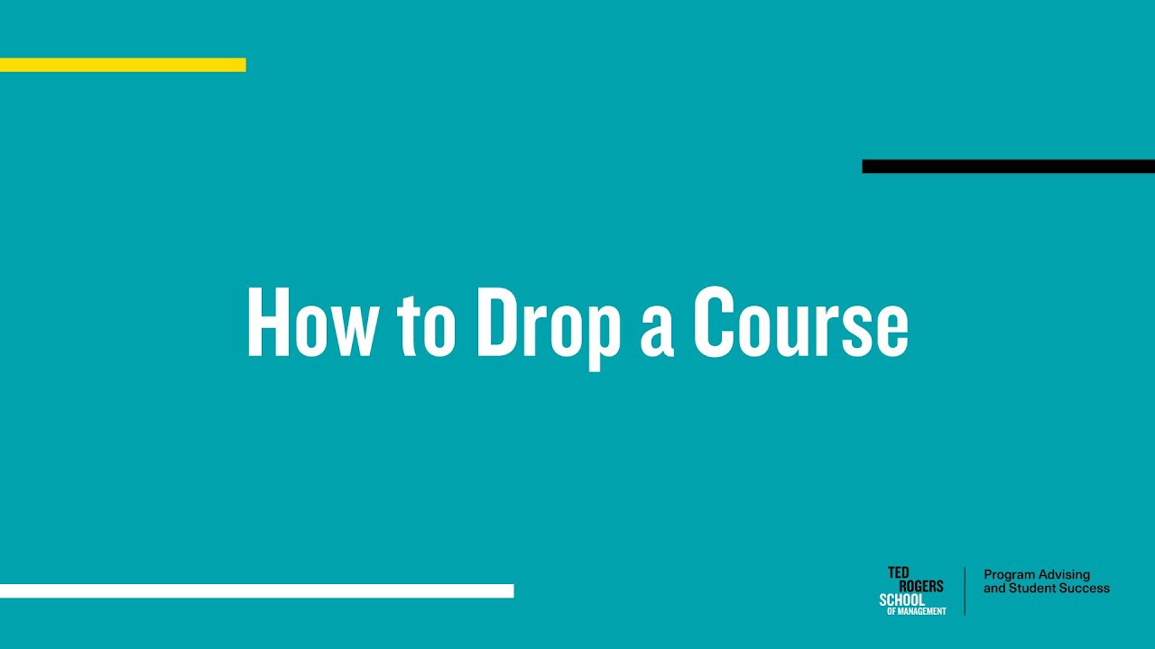 How to Drop a Course - YouTube