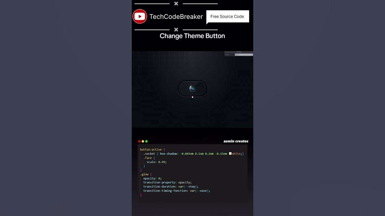 Change Theme Lights Button HTML,CSS, Javascript #coding #shorts - YouTube