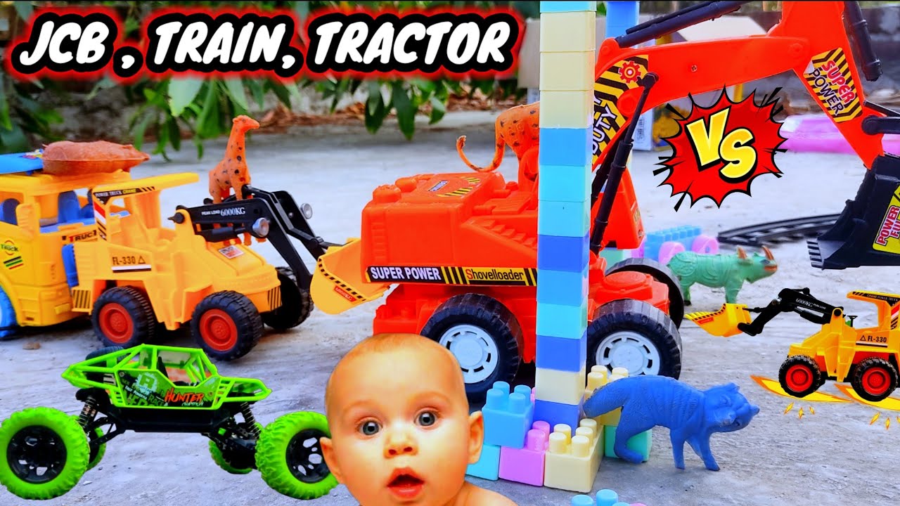 Diy jcb,train,tractor, monsters,cartoon video | gadi wala cartoon video ...