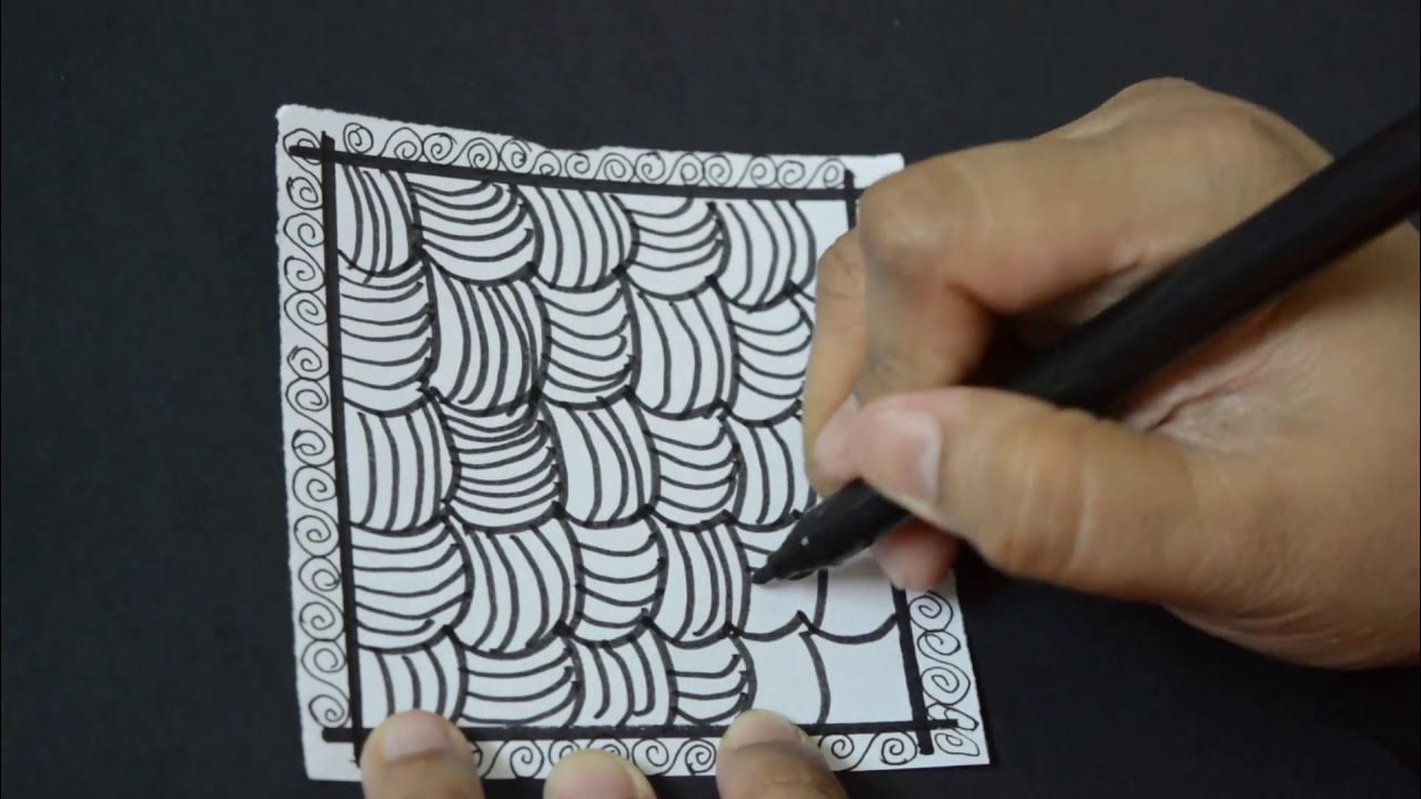 10 Simple Zentangle Patterns for Beginners - YouTube