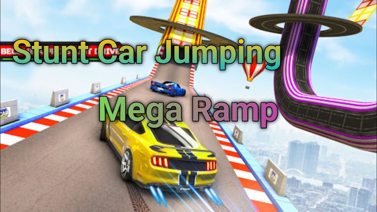 Stunt Car Jumping mega Ramp । Car Driving Race game - YouTube