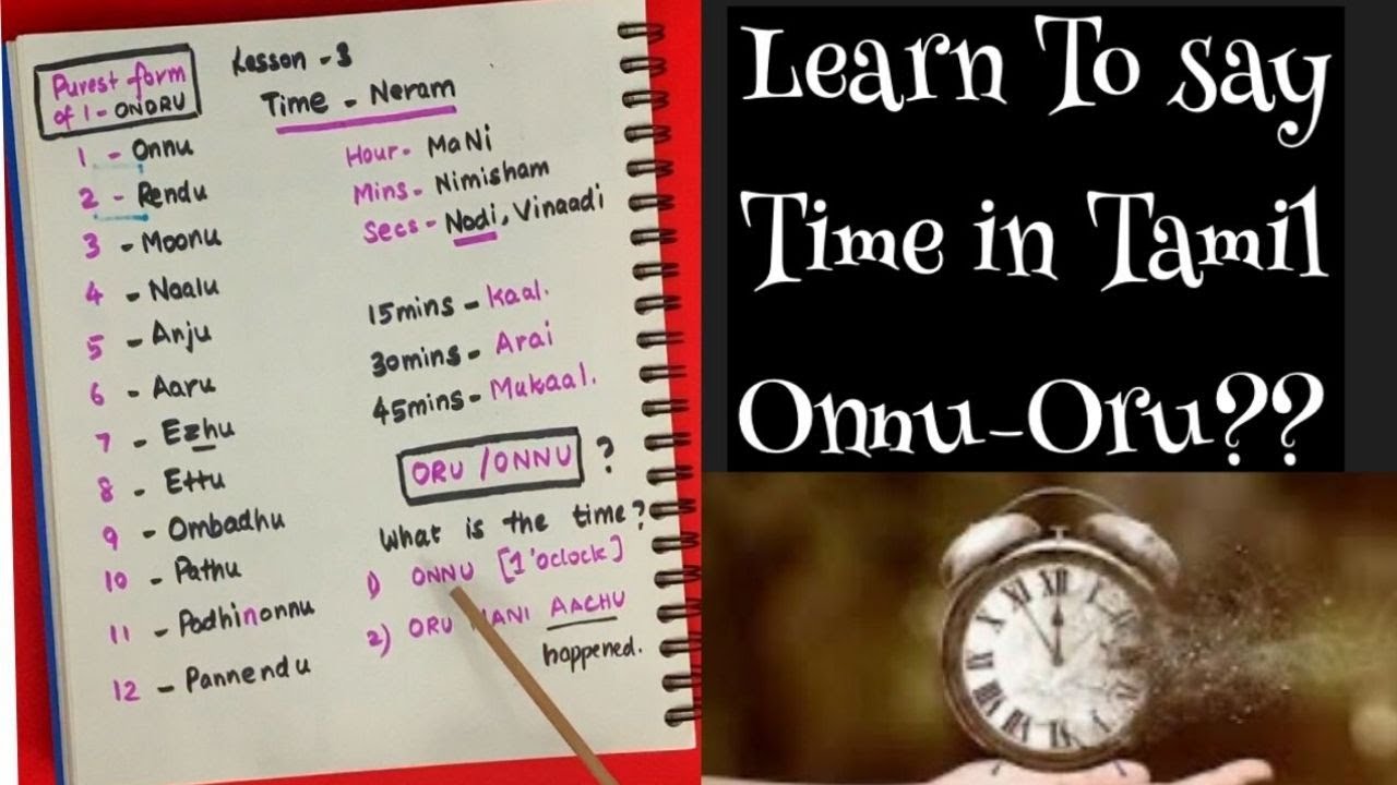 LEARN TIME IN TAMIL FOR BEGINNERS|HOW TO SAY TIME IN TAMIL - YouTube