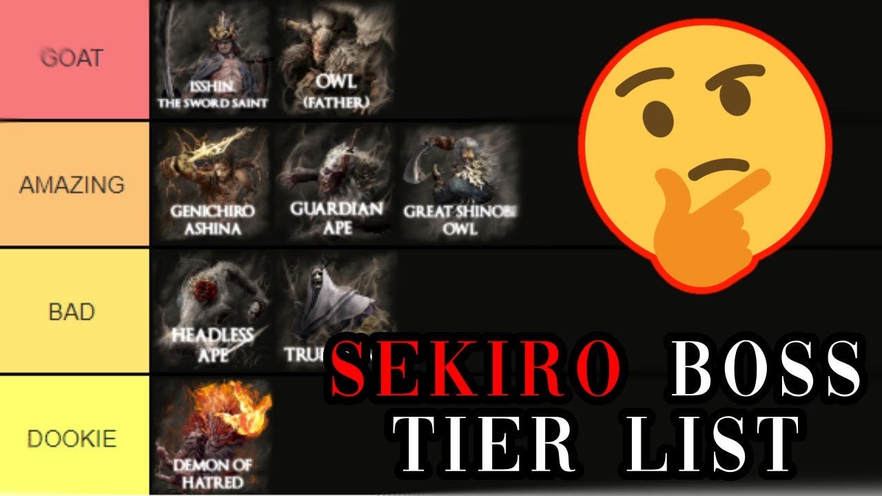 SEKIRO MAIN BOSS TIER LIST - YouTube
