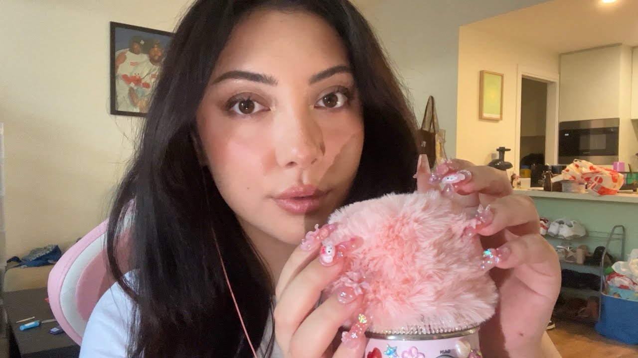 ASMR fluffy mic scratching 🩷 mouth sounds, scattered whispers 🎧💤 - YouTube