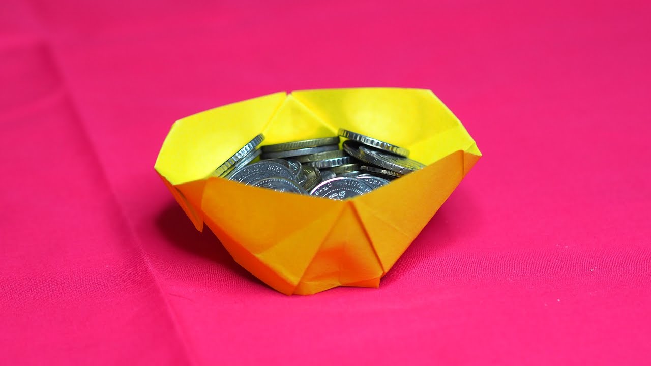 Easy! Origami Coin Bowl Tutorial - YouTube