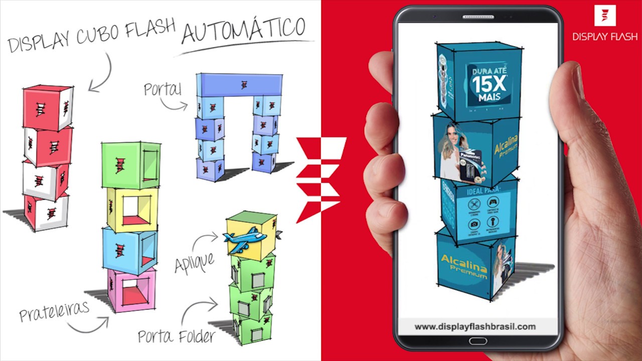 DISPLAY CUBO FLASH AUTOMÁTICO - YouTube