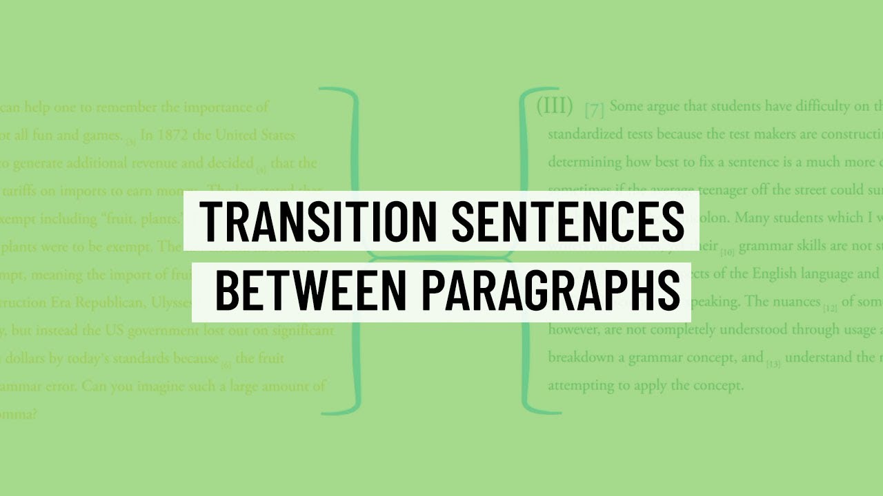Transition Sentences Between Paragraphs - ACT English/ SAT Writing and ...