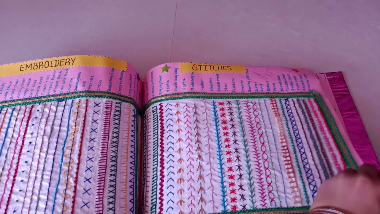 My own Hand Embroidery stitches album (part 3) - YouTube