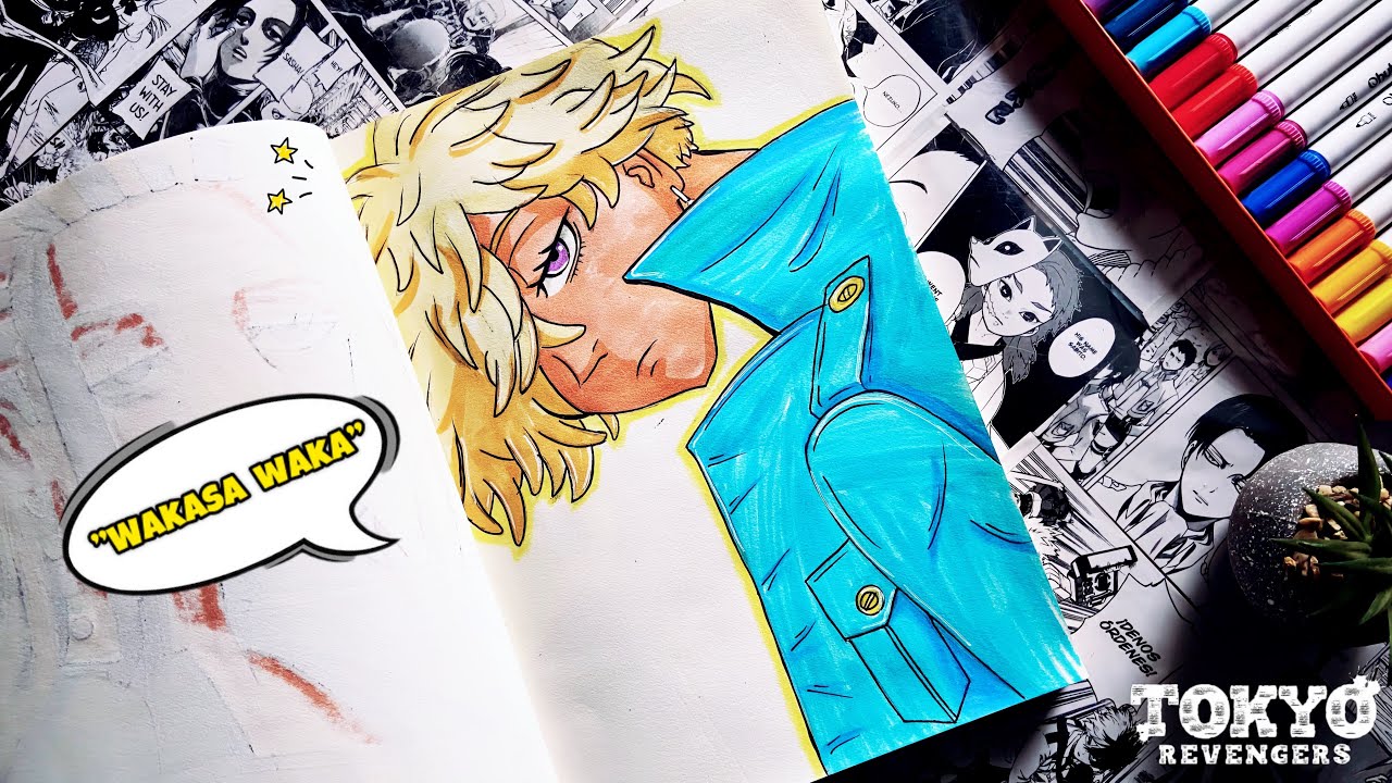 Draw with me powerful “WAKASA WAKA” sketch from “TOKYO REVENGERS” - YouTube