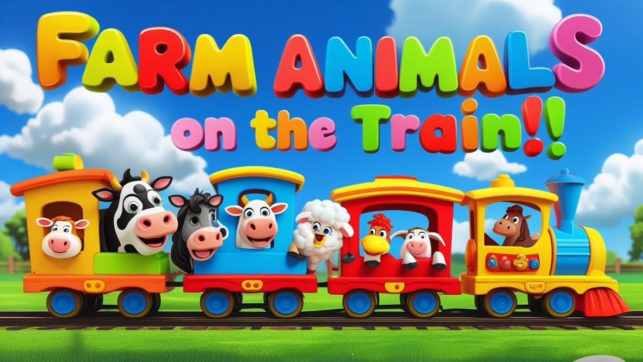 Farm Animals on the Train | Learn Farm Animals for Kids | Fun ...