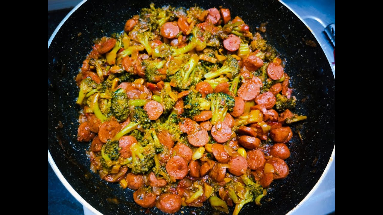 Chicken sausage broccoli fry|100% yummy😋|Anju's Kitchen - YouTube