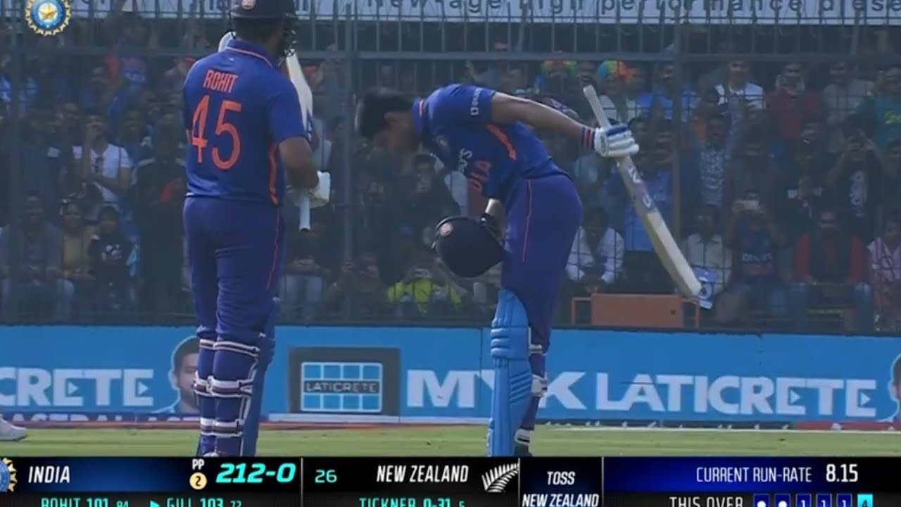 Shubhman gill bowing down before rohit sharma 😍🤩 after making (112 ...