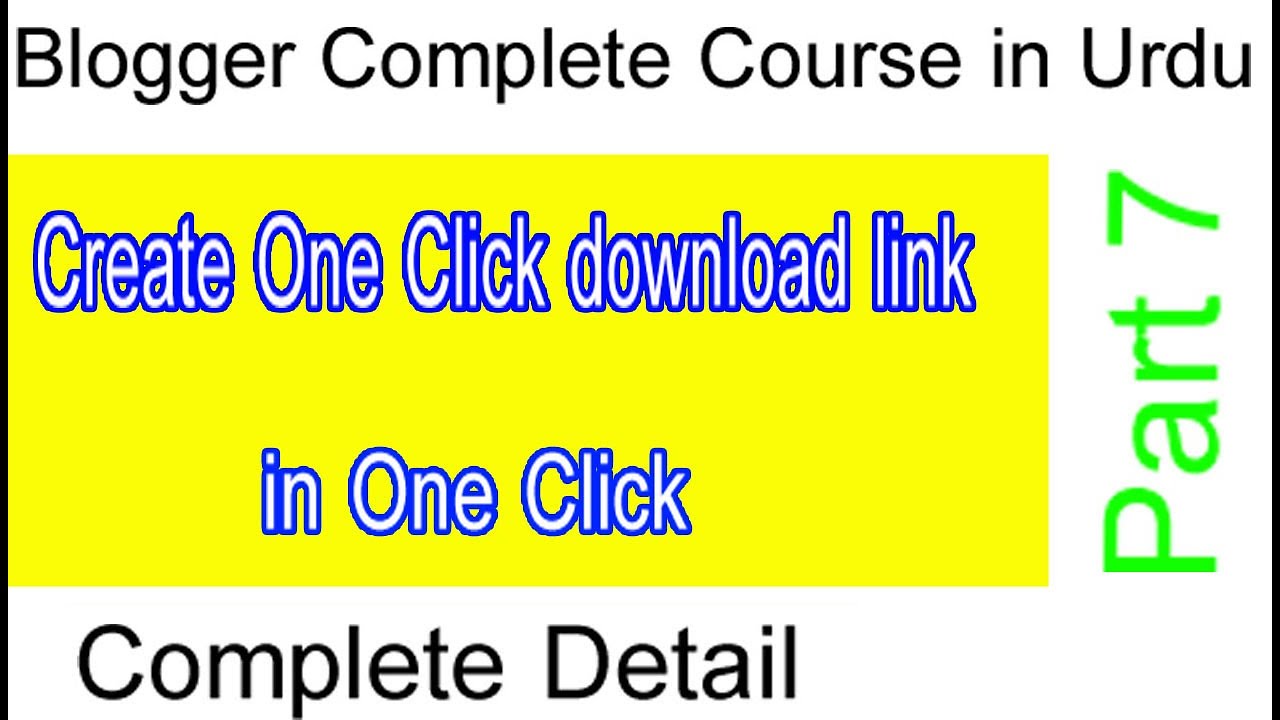 Create One Click Download Link in one click only - YouTube