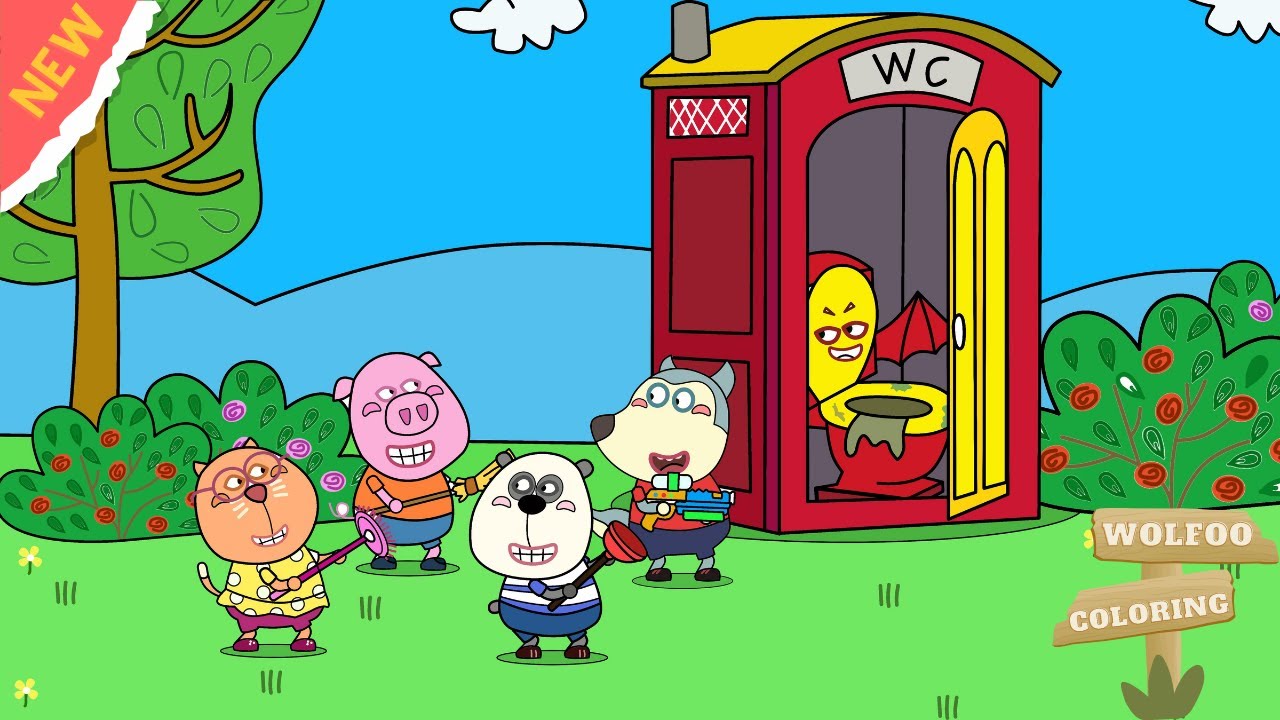 Oh No!!! Let's clean the stone toilet - Wolfoo Fanmade Coloring Story ...