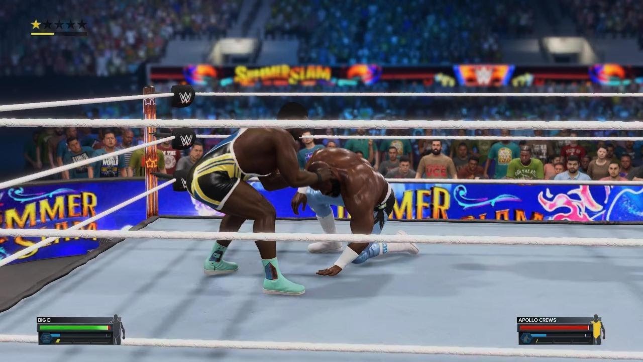 WWE 2K23 big e vs apollo crews - YouTube