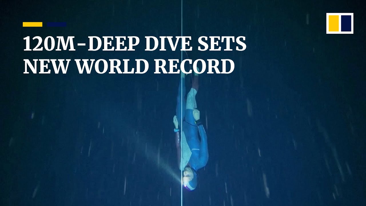 French freediver Arnaud Jerald breaks world record with 120m-deep dive ...