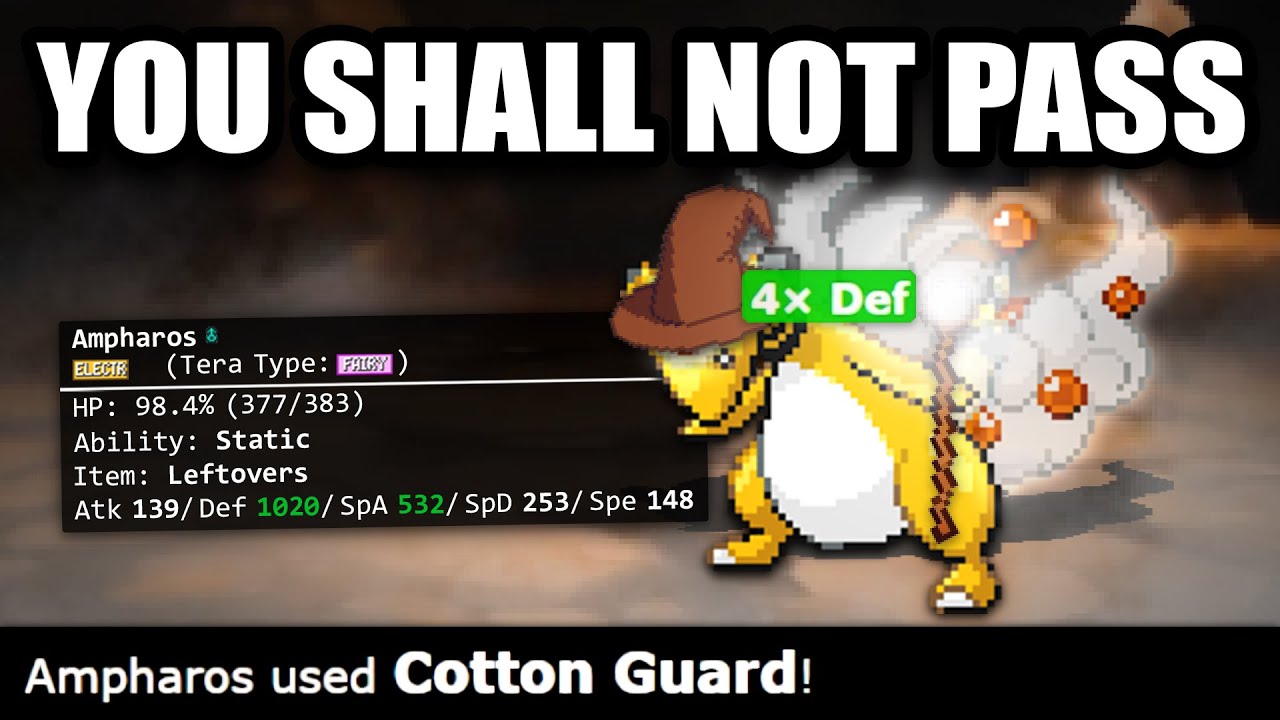 Cotton Guard Turns Ampharos Into a Wall - YouTube