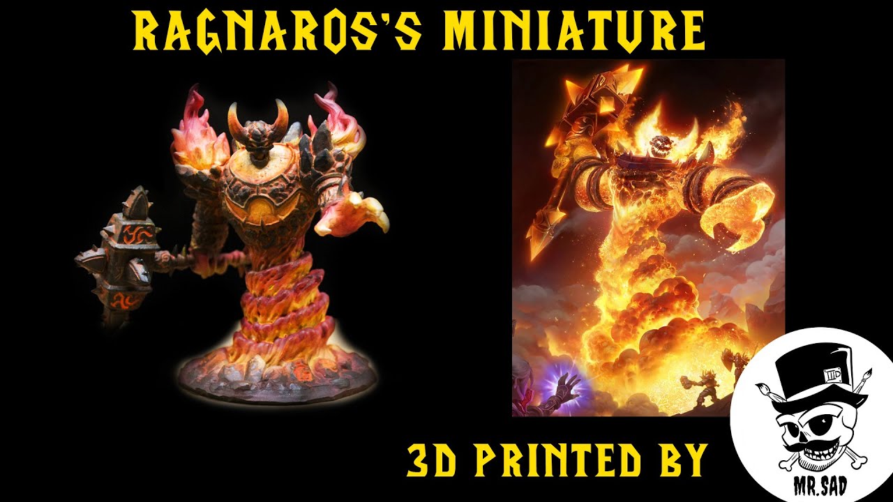 3D Print miniature Of Ragnaros (WOW) How to paint Fire and Flames - YouTube