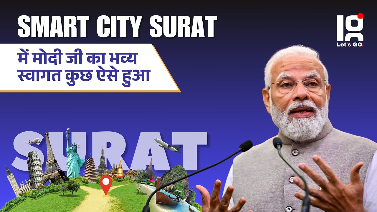 Grand Welcome for Modi Ji in Smart City Surat! 🔥 - YouTube