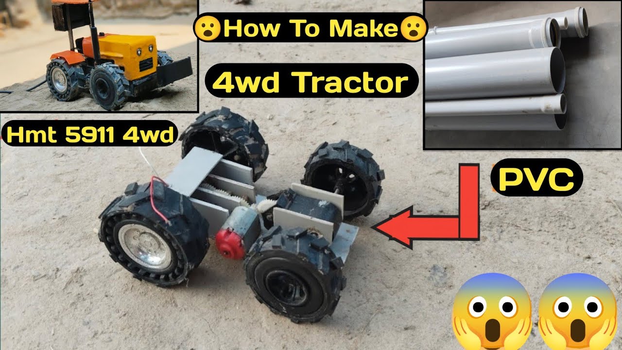 How To Make 4×4 Tractor 🔥. DIY 4wd Tractor .Fully Homemade With PVC 🔥.R ...