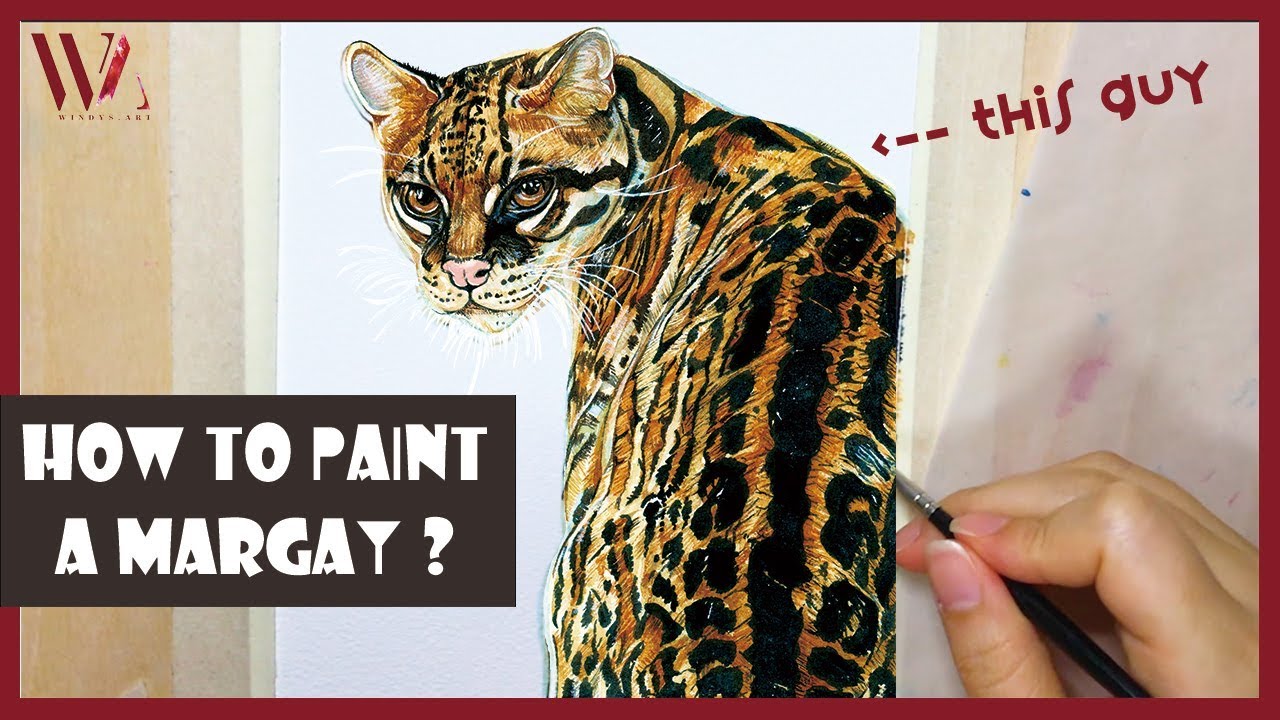 How to Paint Margay using Watercolor | Realistic Animal Painting ...