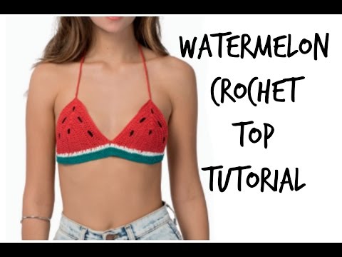 Crochet Watermelon Bikini Top