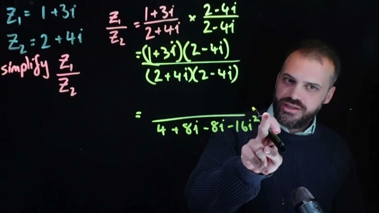 Dividing complex numbers (in cartesian form) - YouTube