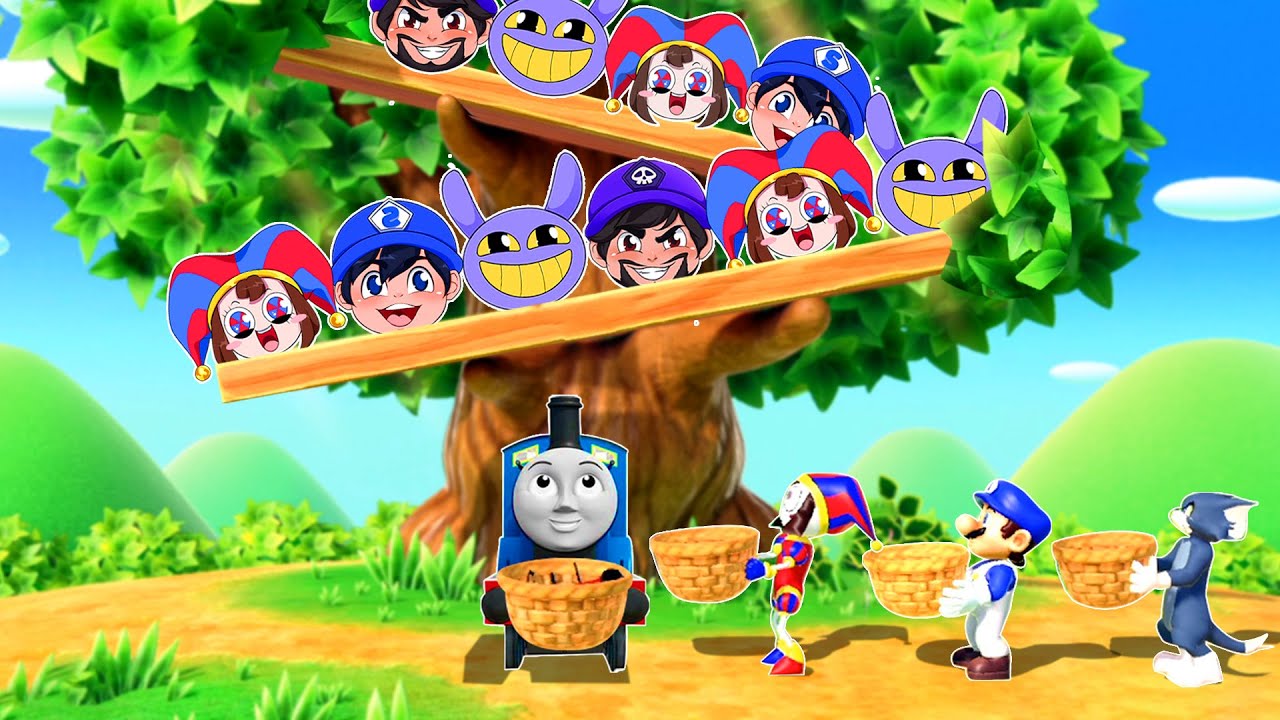 Mario Party Superstars Minigames - SMG4 Vs Pomni Vs Tom Vs Thomas ...