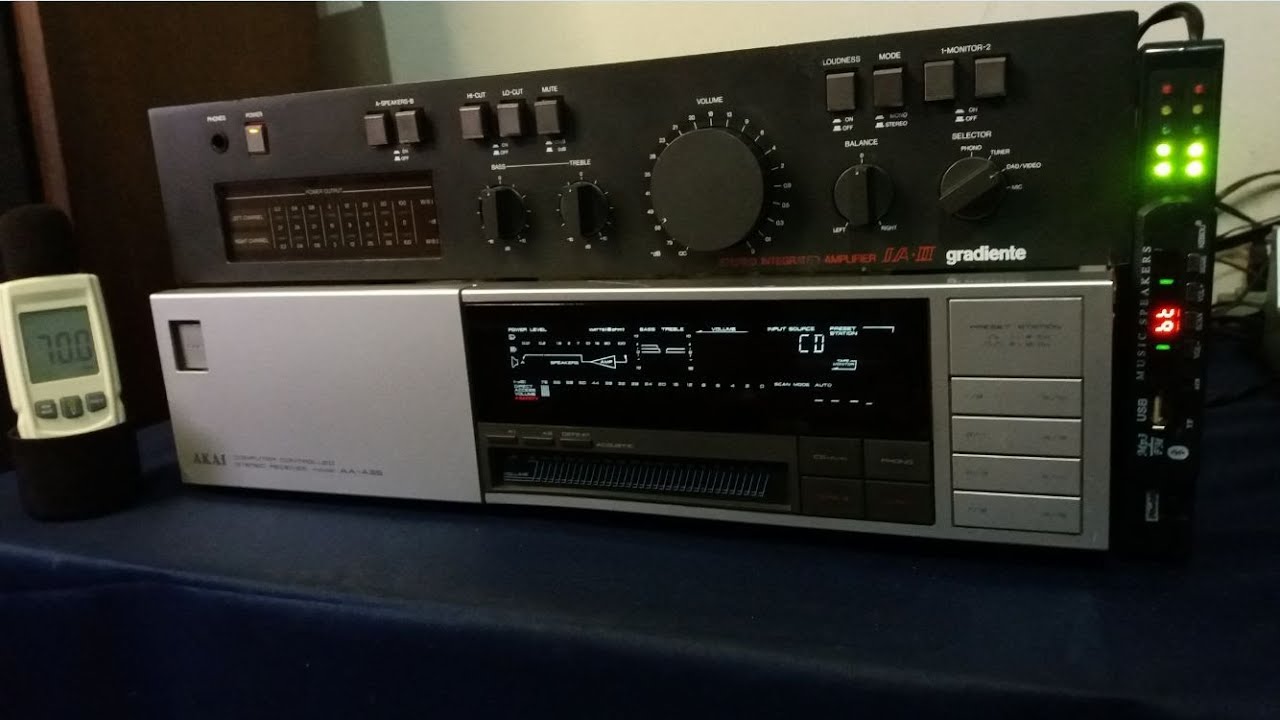 Receiver Akai AAA 35 Amplificador Gradiente Esotech IA 2 CAIXAS LANDO ...