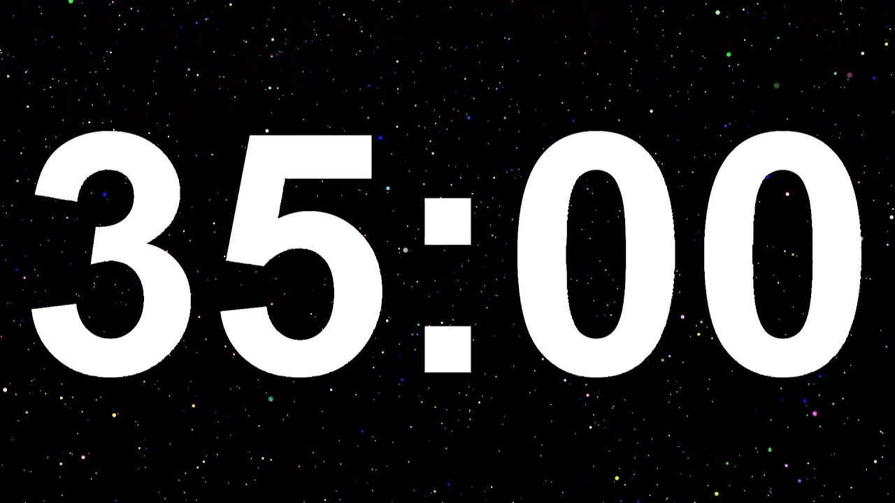 35 Minutes Timer - Big Numbers - Sound at end - Space Warp - Thirty ...
