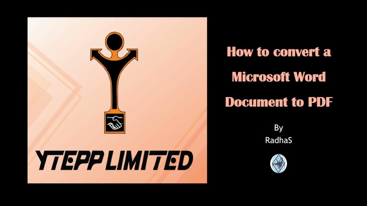 How To Convert A Microsoft Word Document To A PDF YouTube How To Convert A Microsoft Word Document To A PDF YouTube